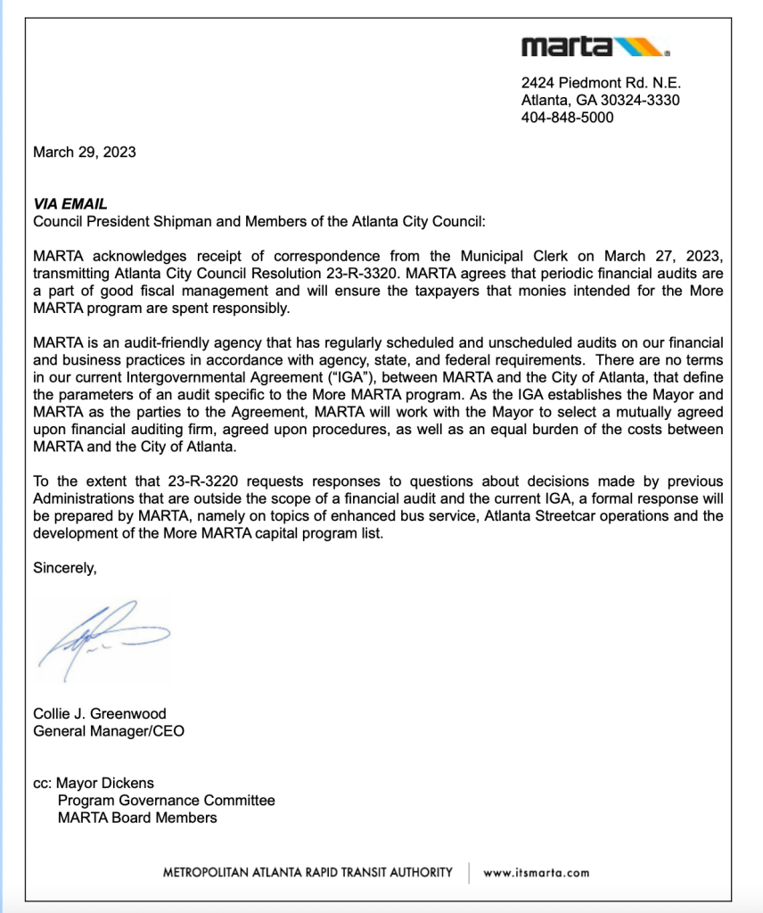 Mayor on board with Atlanta City Council's MARTA audit request - Rough ...