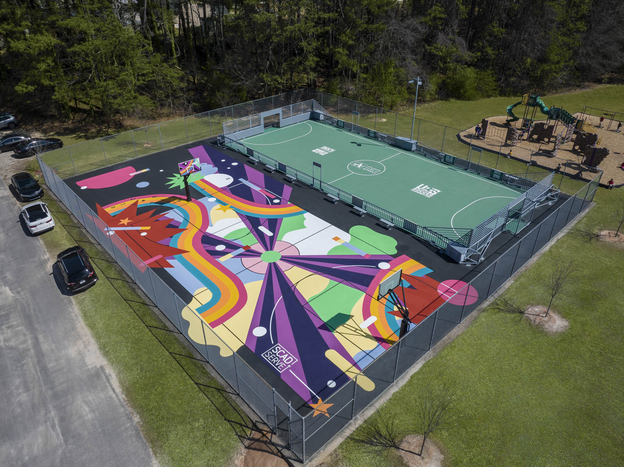 SCAD SERVE unveils vibrant basketball court mural at Usher-Collier ...