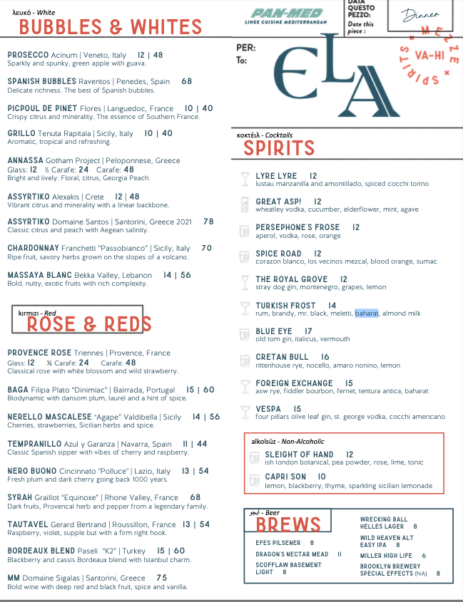 Ela: A Taste of the Mediterranean in Virginia-Highland - Rough Draft ...