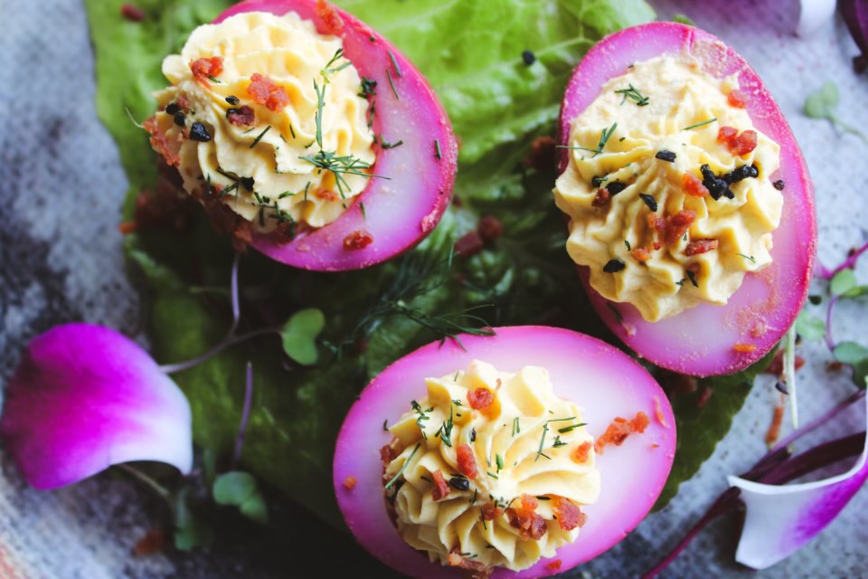 Wahoo Grill! Pickled Beet Deviled Eggs Recipe - Rough Draft Atlanta